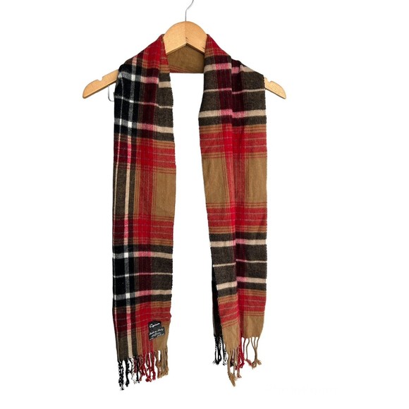 Cejon | Accessories | Cejon Made In Italy Plaid Scarf With Fringe ...